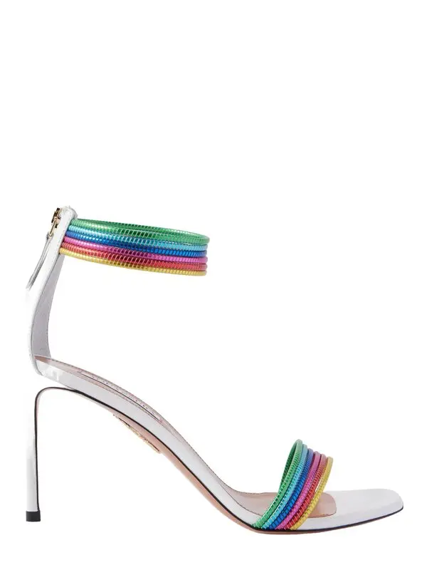 AQUAZZURA Strappy Metallic Stiletto Sandals - Multicolor