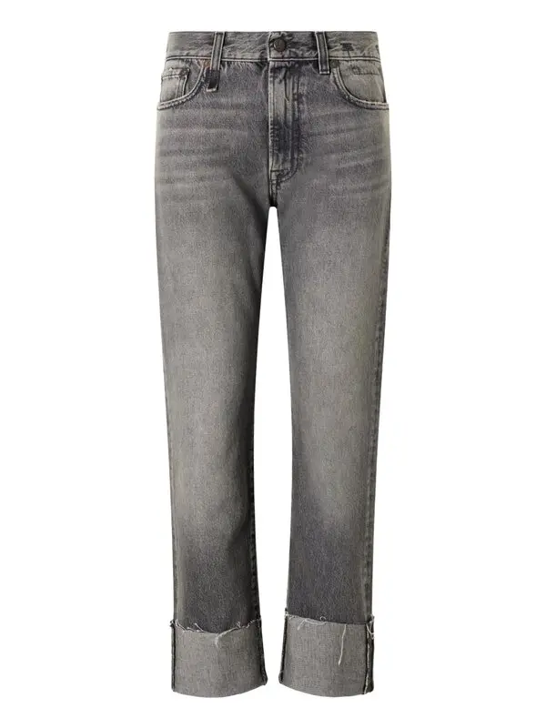 R13 Cropped Mid-rise Flared Jeans - Gray