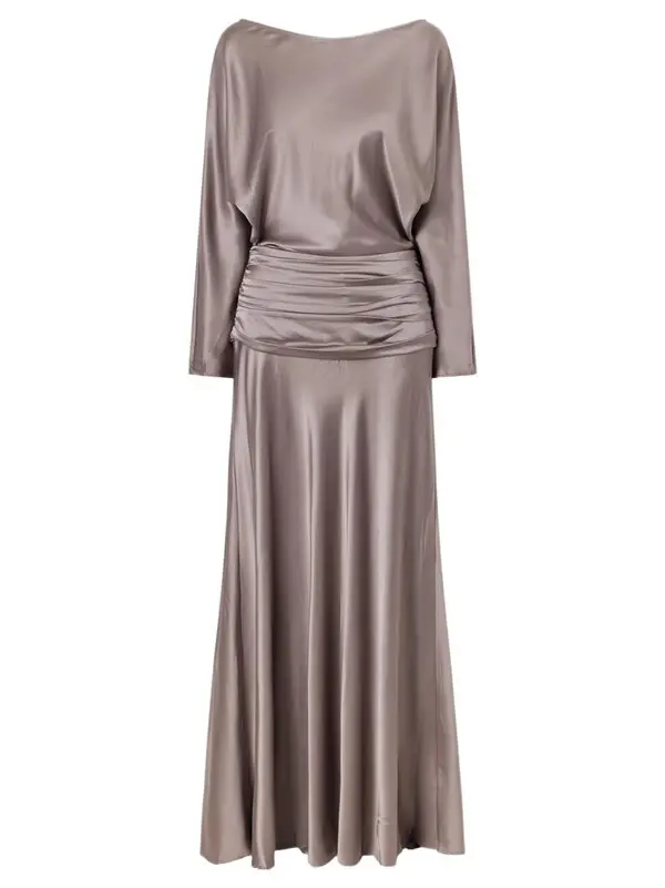 Staud Satin Long Sleeve Maxi Dress - No