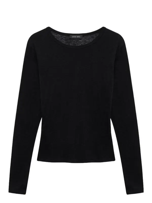 ANINE BING Sylvie Long Sleeve T-shirt - Black