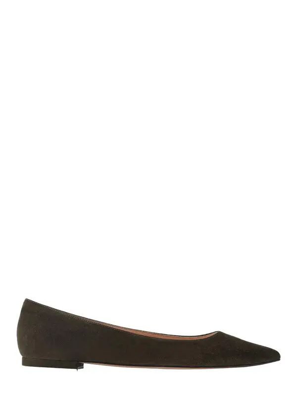 GIANVITO ROSSI Suede Ballet Flats - Black