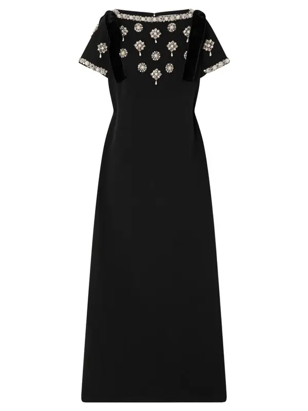 Carolina Herrera Embellished Crepe Gown - Black