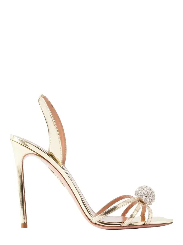 AQUAZZURA Crystal Bubble 105 Slingback Sandals - No