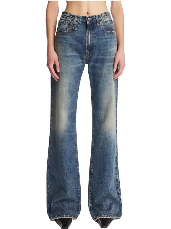 R13 Belt-loop Flare Jeans - Blue