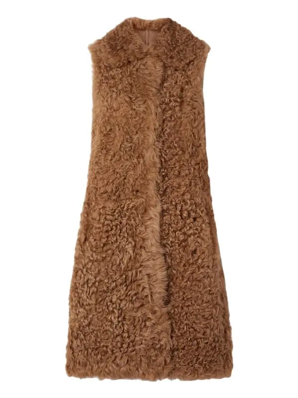 YVES SALOMON Fur Vest - Brown