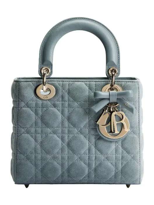 Dior Small Lady Bag With Strap - Sky-blue