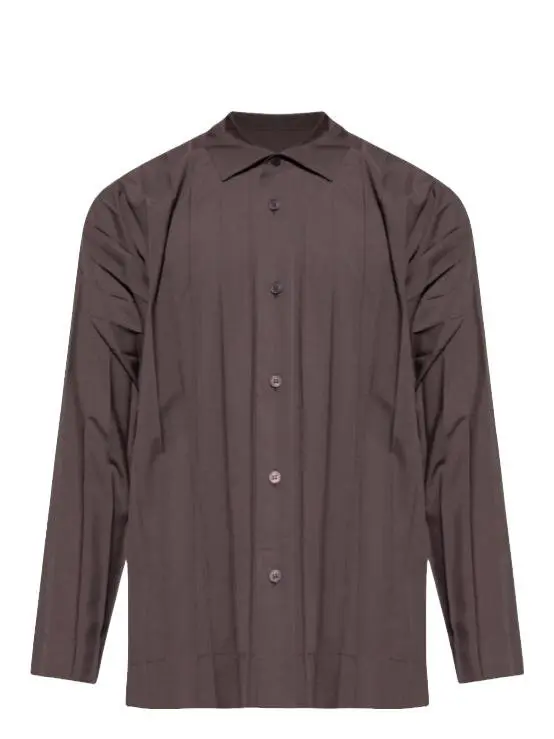 Issey Miyake Homme Plissé Edge Shirt - Brown