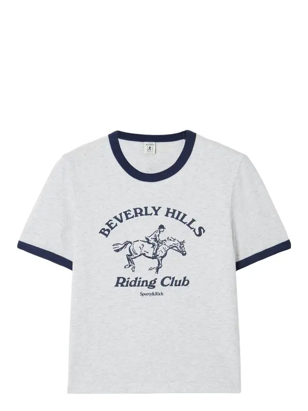 SPORTY  RICH Sporty & Rich Two-tone Printed T-shirt - White