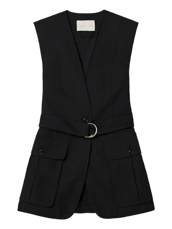 Ulla Johnson Lyocell-blend Twill Vest - Black