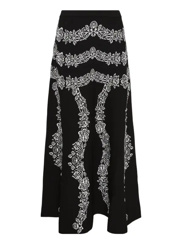 Ulla Johnson Valencia Jacquard Midi Skirt - Black