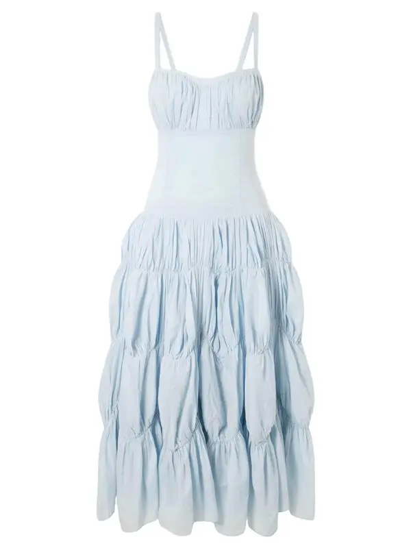 Ulla Johnson Emmalina Cotton Midi Dress - Blue