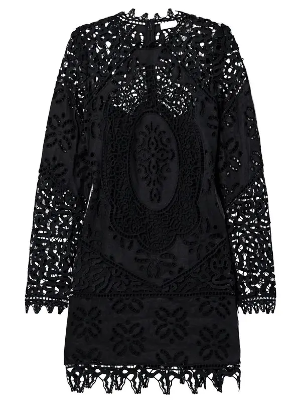Ulla Johnson Corded Lace Trimmed Mini Dress - No