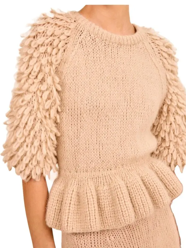 Ulla Johnson Hand-knitted Alpaca Crew Neck Sweater With Ring Details - Albs