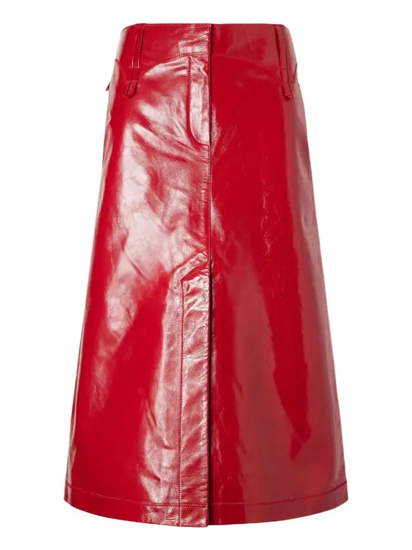 Tory Burch Leather Skirt - Red