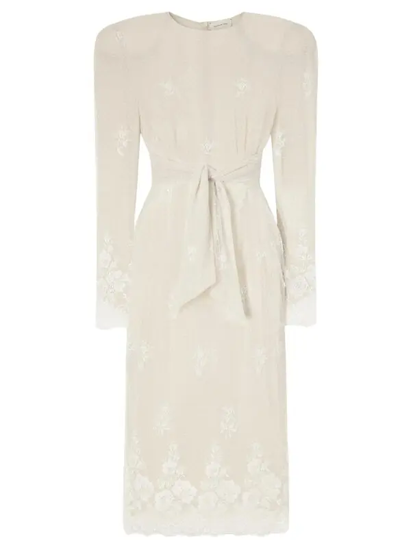 Magda Butrym Lace-trimmed Crepe Midi Dress - White