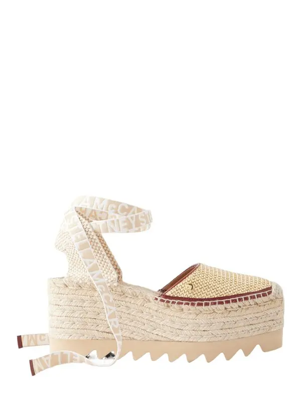 Stella McCartney Gaia Espadrille Wedges - Nude