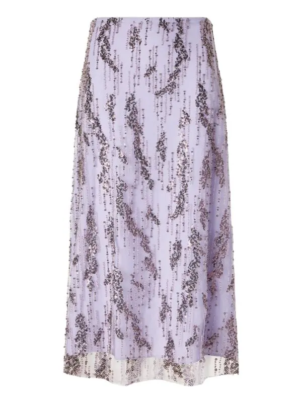 Staud Embellished Midi Skirt - Purple