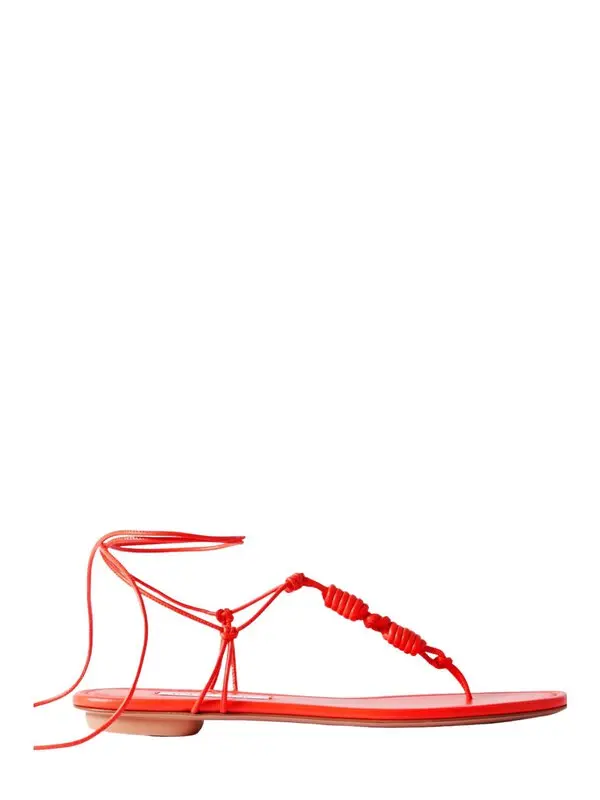 AQUAZZURA Thong Flat Sandals - Red
