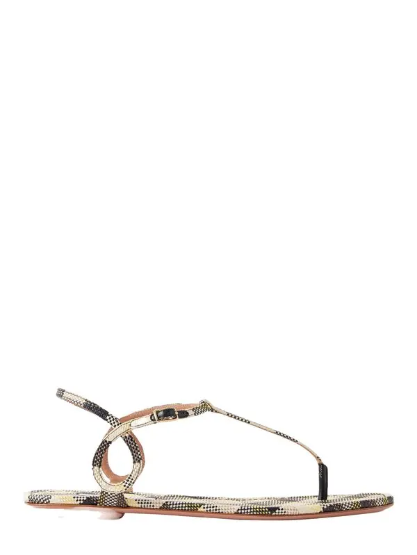 AQUAZZURA Checked Raffia Sandals - No