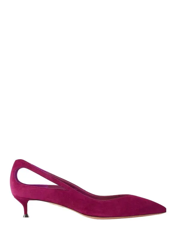 AQUAZZURA Cut-out Suede Pumps - Red