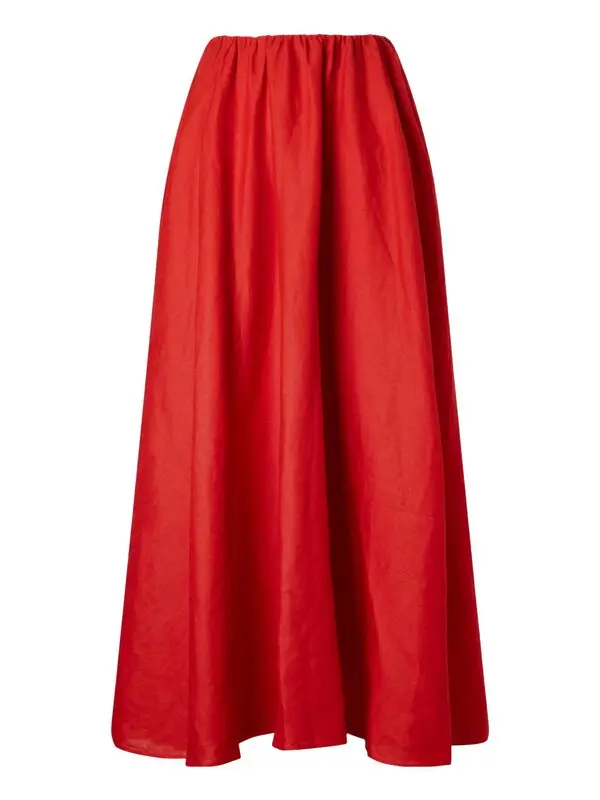 Staud Milano Midi Skirt - Red