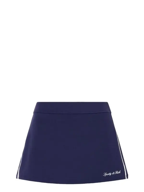SPORTY  RICH Sporty & Rich Striped Jersey Tennis Mini Skirt - No