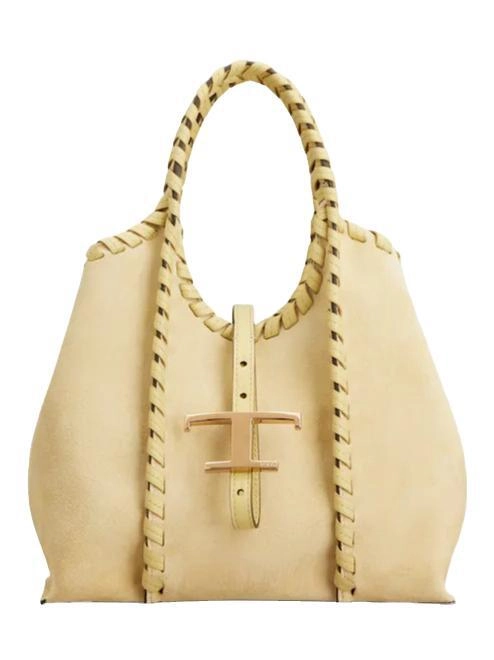 TOD'S Timeless Mini Suede Leather Shoulder Bag - Yellow