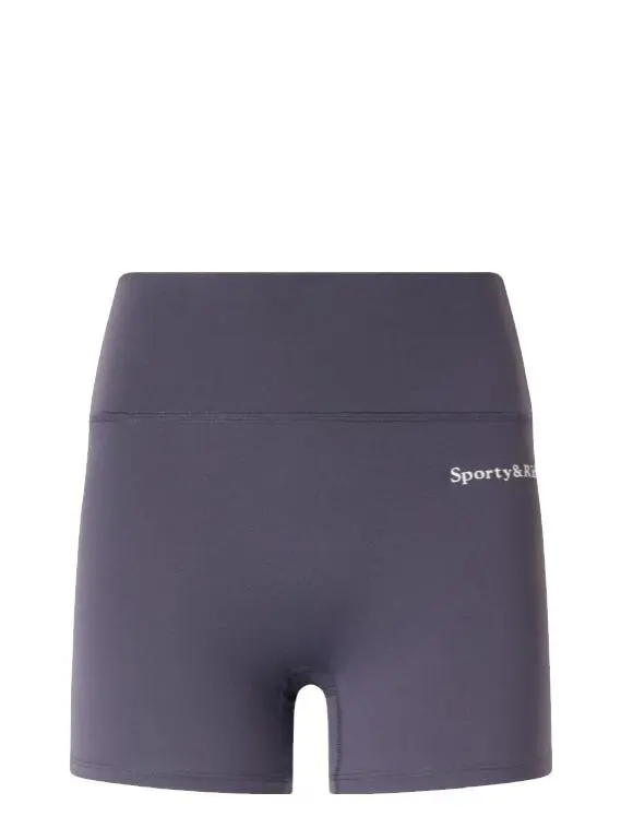 SPORTY  RICH Sporty & Rich Print Stretch-jersey High-rise Tennis Shorts - Gray