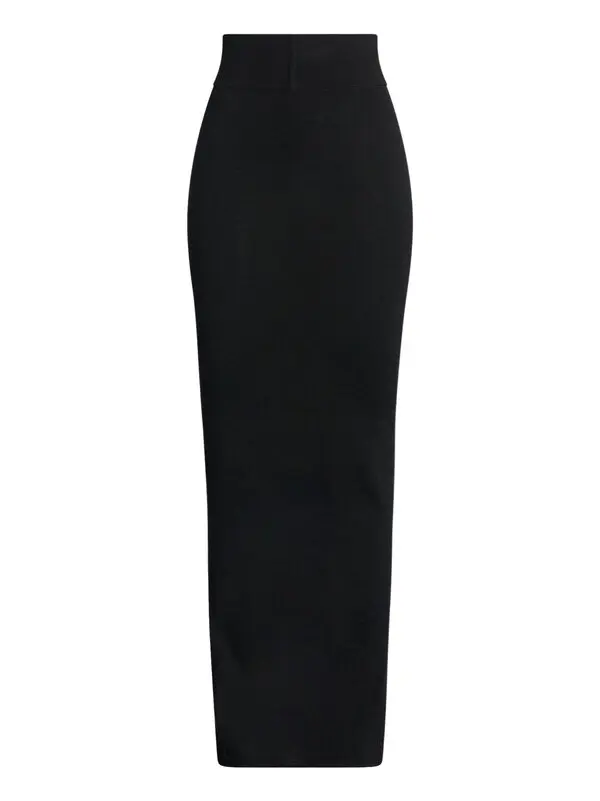 Rick Owens Midi Skirt With Side Slit - Black