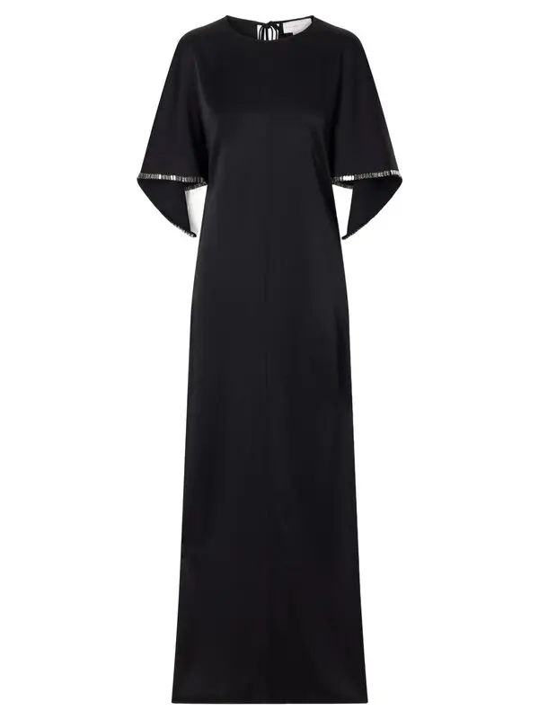 Stella McCartney Embellished Cape Sleeve Maxi Dress - Black