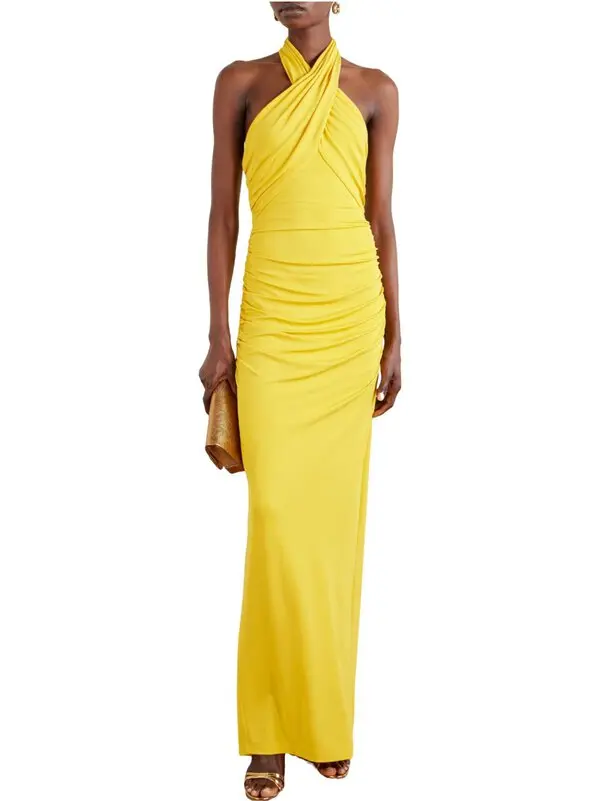 Carolina Herrera Halterneck Gown - Yellow