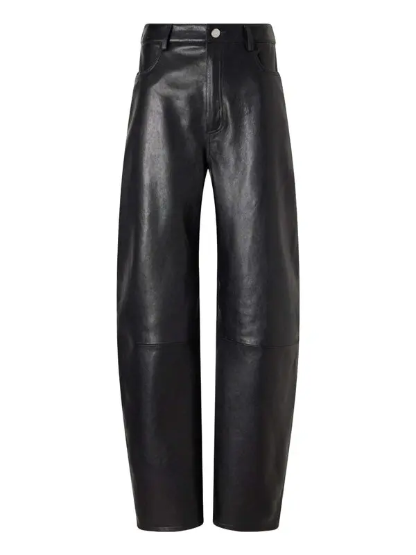 ARMA Leather Wide-leg Trousers - Black