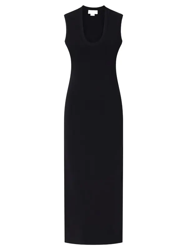 Stella McCartney Ribbed Trim Jersey Midi Dress - Black