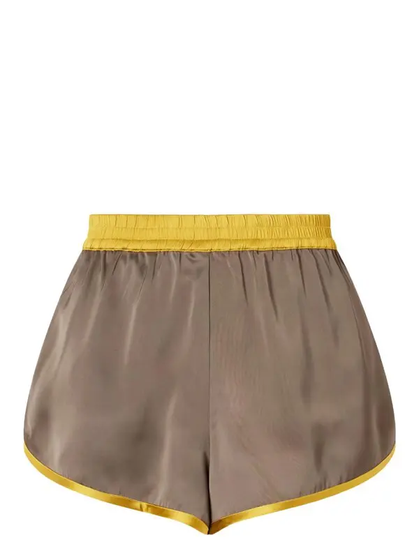 Staud Aero Satin Shorts - Brown