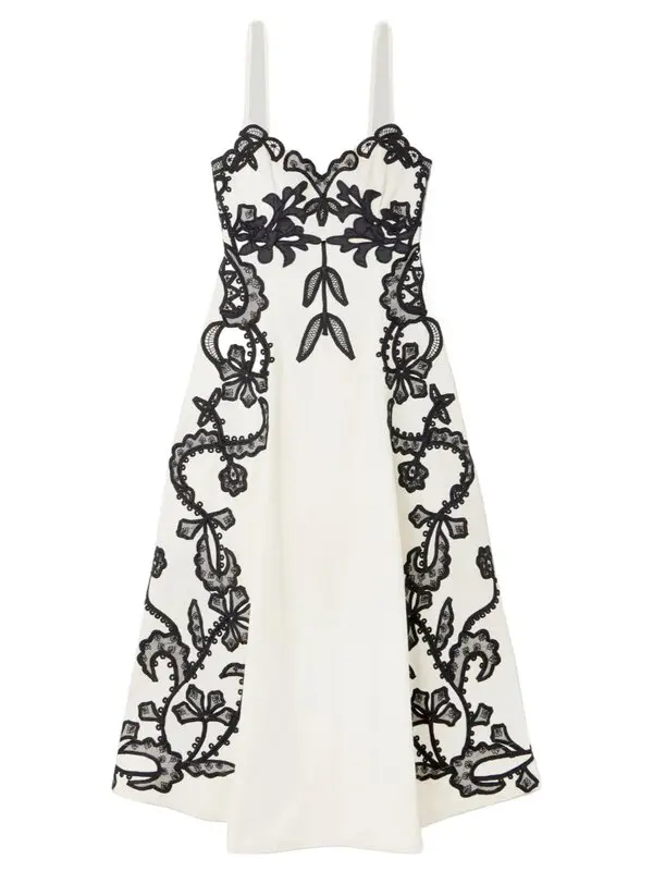 Ulla Johnson Miray Cami Embroidered Midi Dress - White
