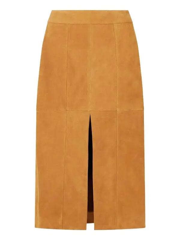 Ulla Johnson Orion Suede Midi Skirt - Brown