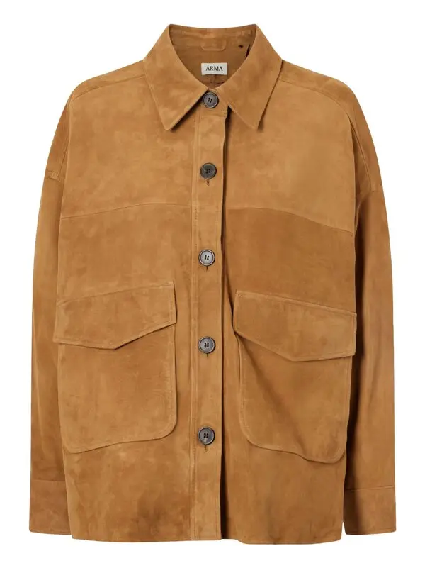 ARMA Kaylee Paneled Suede Jacket - Brown