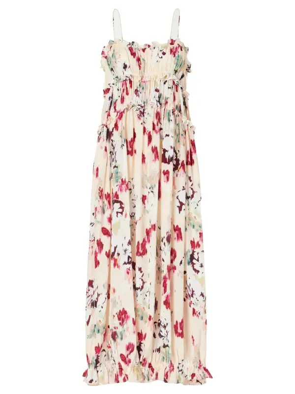 Ulla Johnson Floral-print Ruched Silk Maxi Dress - No