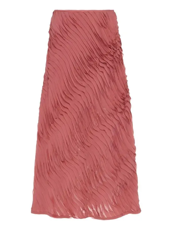 Ulla Johnson Patchwork Midi Skirt - Chestnut