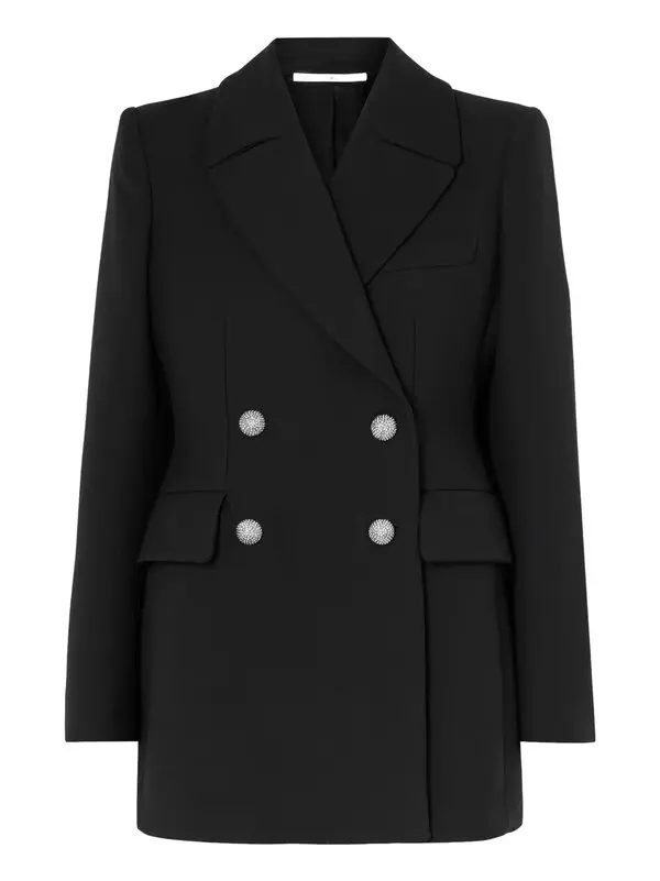 Alessandra Rich Double-breasted Wool Blazer - Black