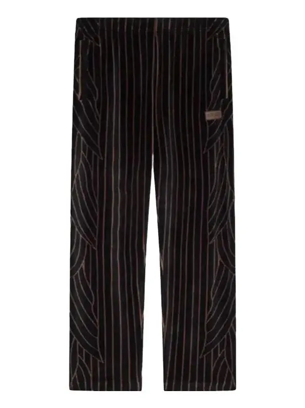 Kenzo Leaf Stripe' Trackpants In Velvet - Black