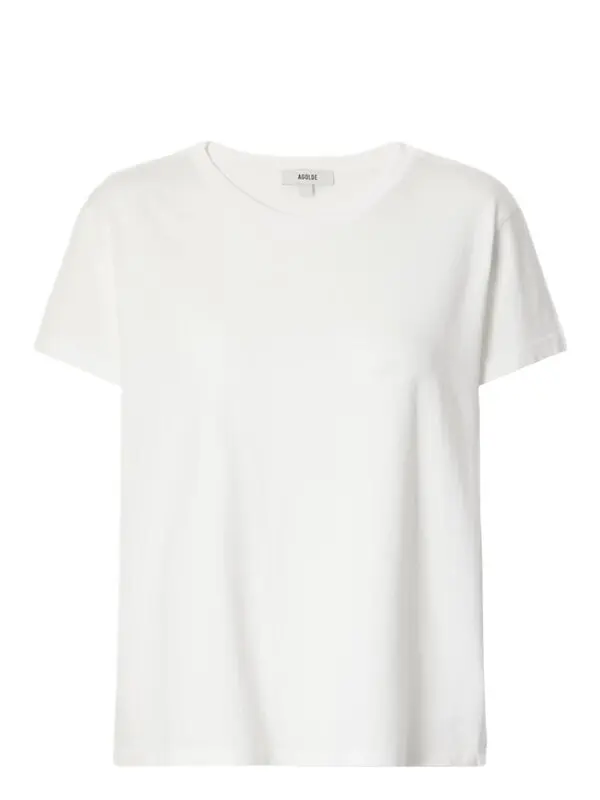 AGOLDE Crewneck Short Sleeve Cotton T-shirt - White