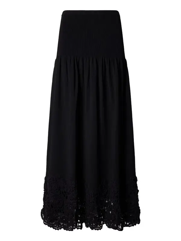 Ulla Johnson Crochet Trim Midi Skirt - No