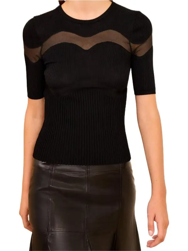 Ulla Johnson Ayla Short Sleeve Top - Black