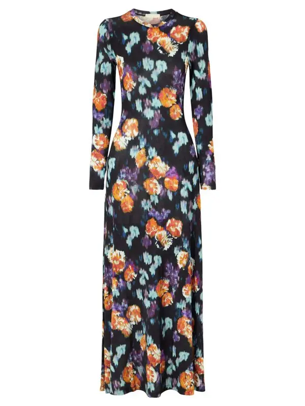Ulla Johnson Floral-print Jersey Maxi Dress - Black