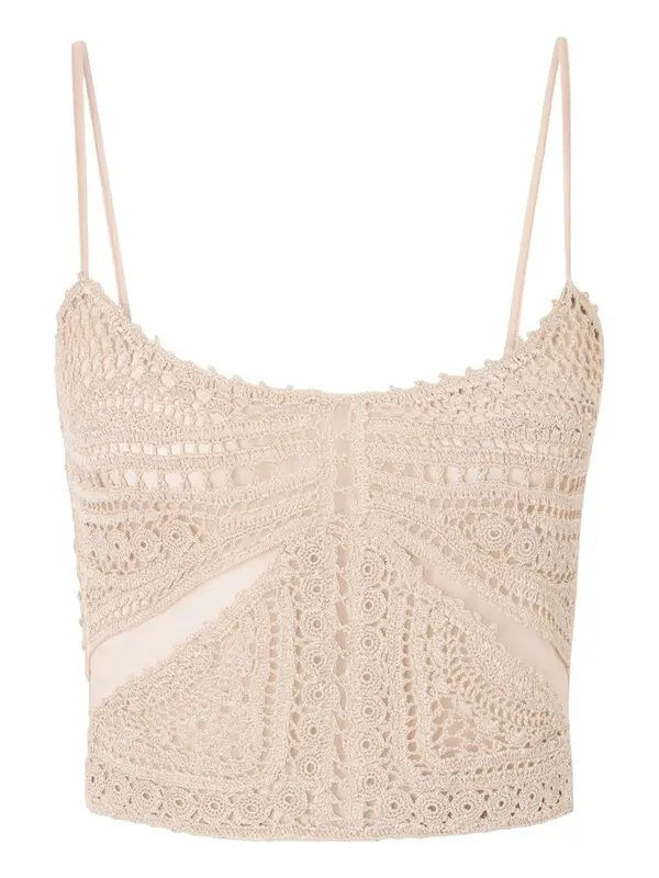 Ulla Johnson Mollie Crochet And Tulle Top - No