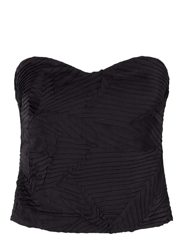 Ulla Johnson Heleen Cropped Satin Tank - Black