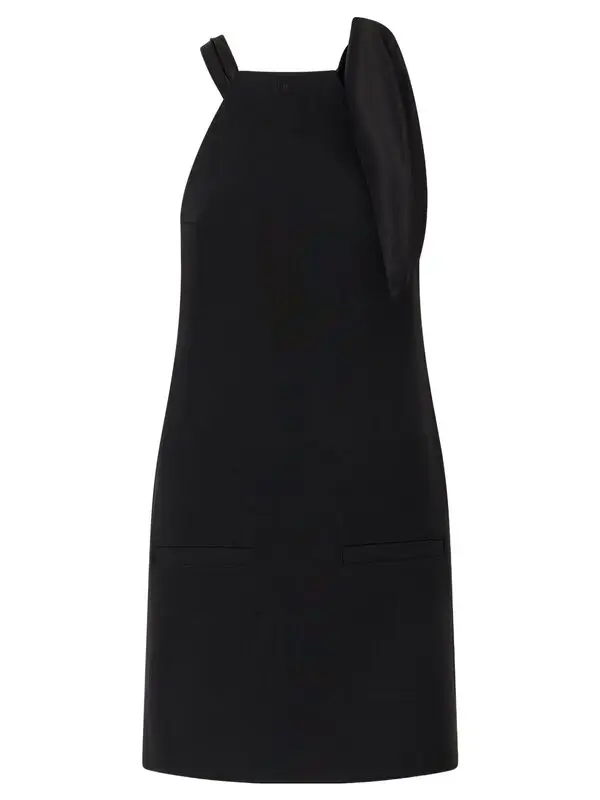COURREGES Logo-detail A-line Mini Dress - Black
