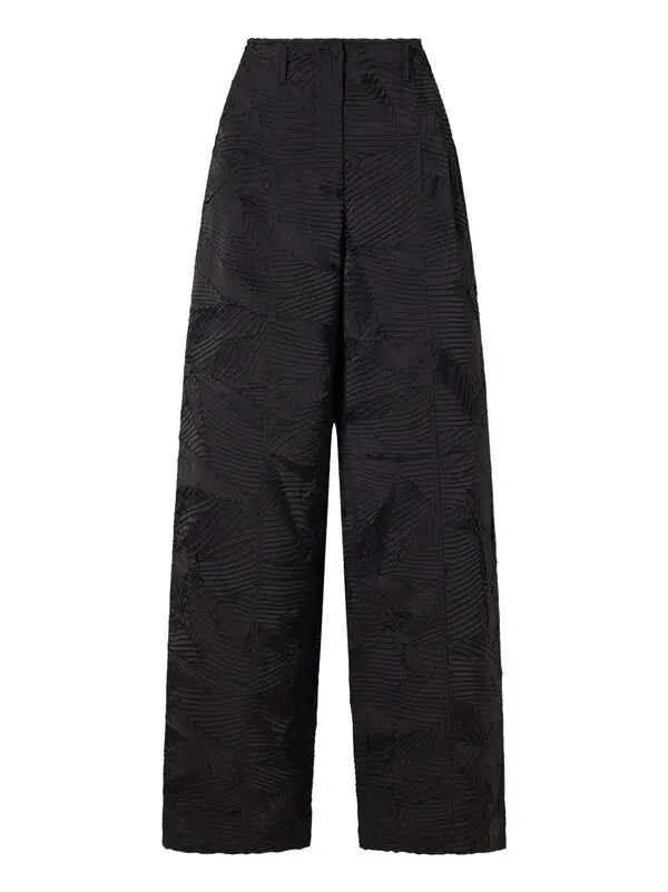 Ulla Johnson Crinkled Satin Flared Pants - Black