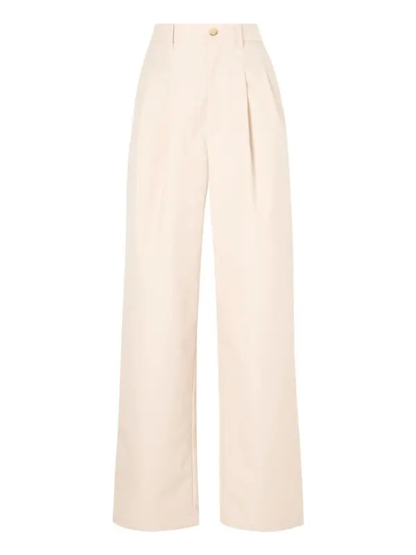 Wardrobe.NYC Pleated Wide-leg Trousers - Beige